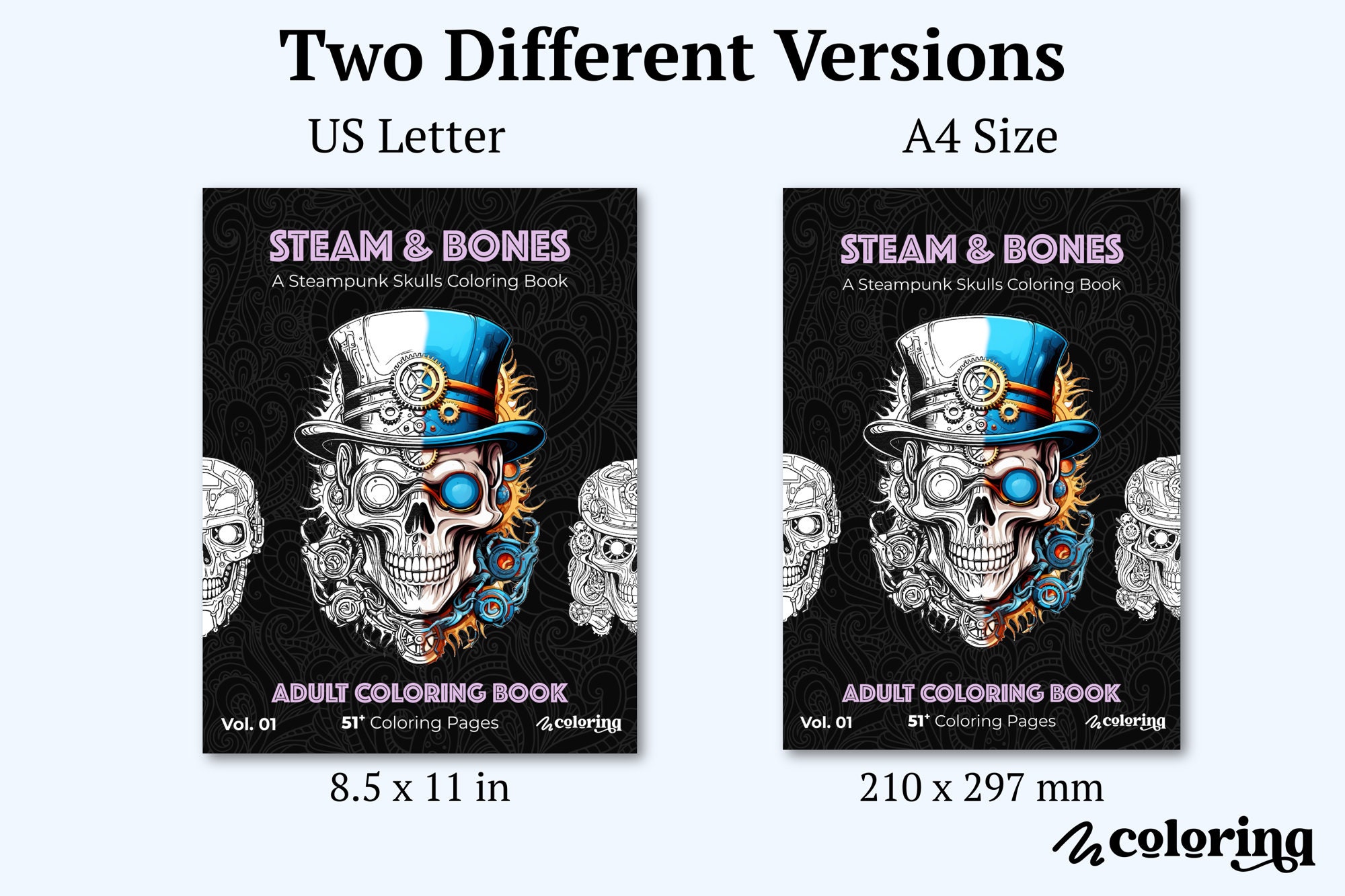 Steam & Bones 52 Coloring Pages: Adult Coloring Book || - (PDF) Instant ...