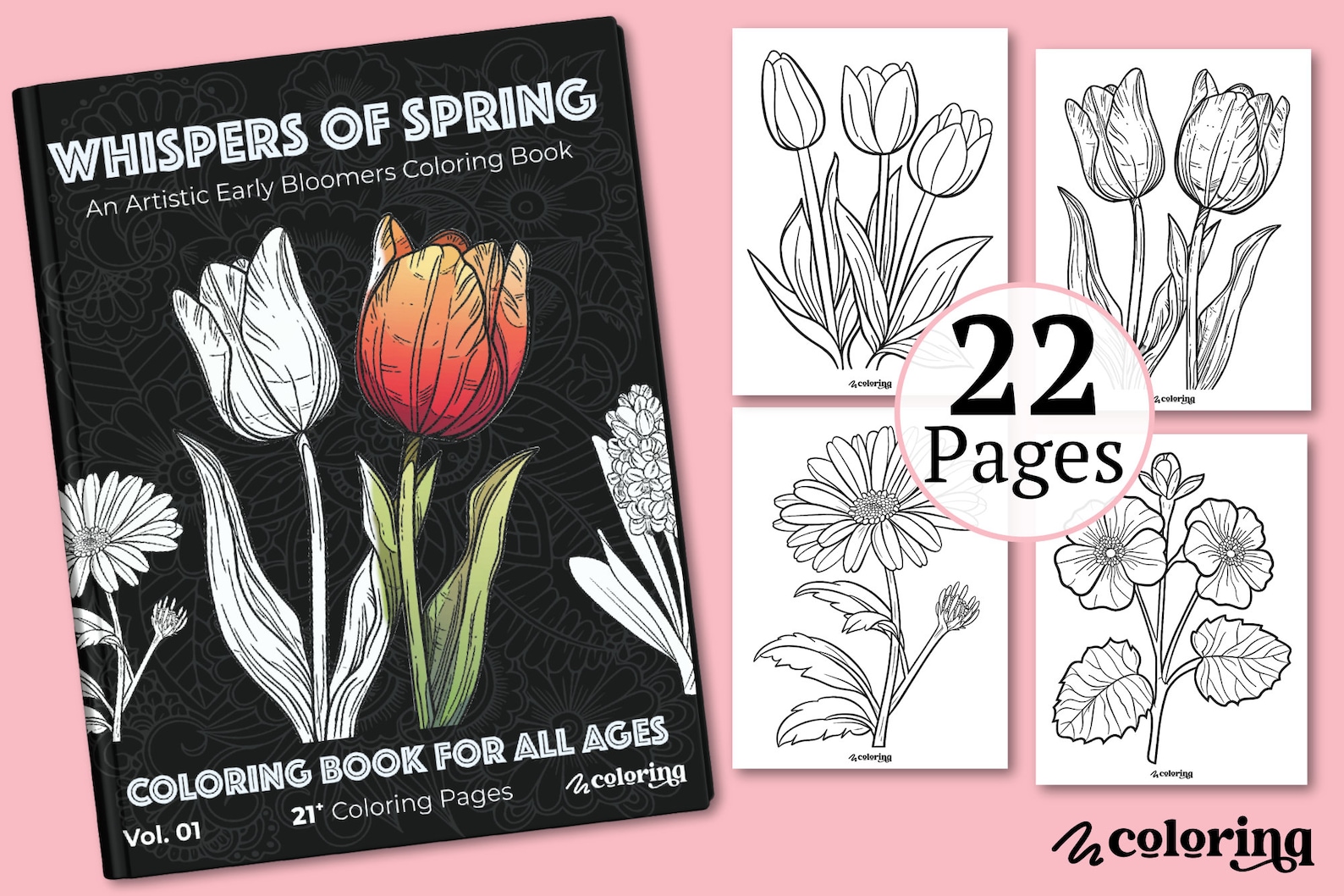 Whispers of Spring 22 Coloring Pages: Coloring Book for All Ages ...
