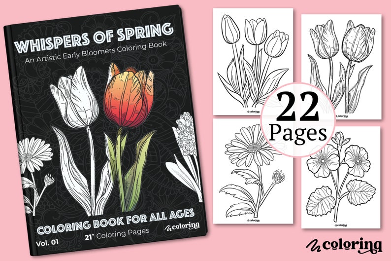 Whispers of Spring 22 Coloring Pages: Coloring Book for All Ages ...