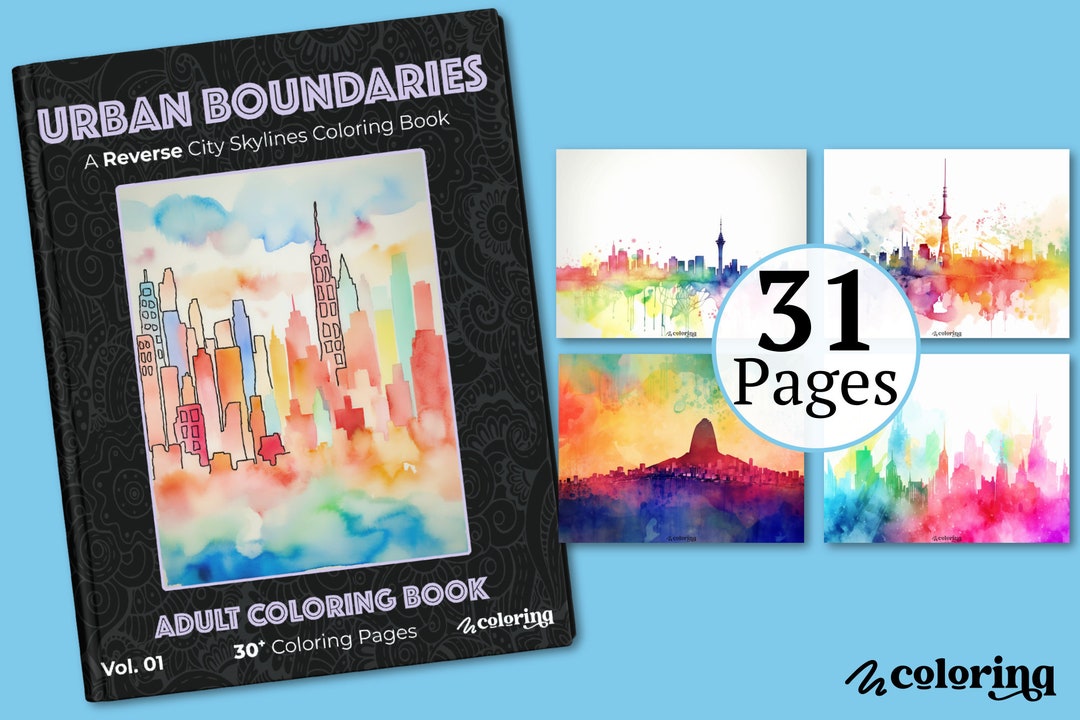 Urban Boundaries 31 Coloring Pages: Adult Coloring Book || Reverse ...