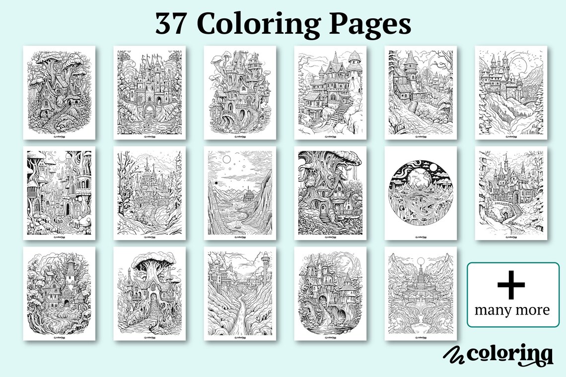 Enchanted Escapes 37 Coloring Pages: Coloring Book for All Ages ...