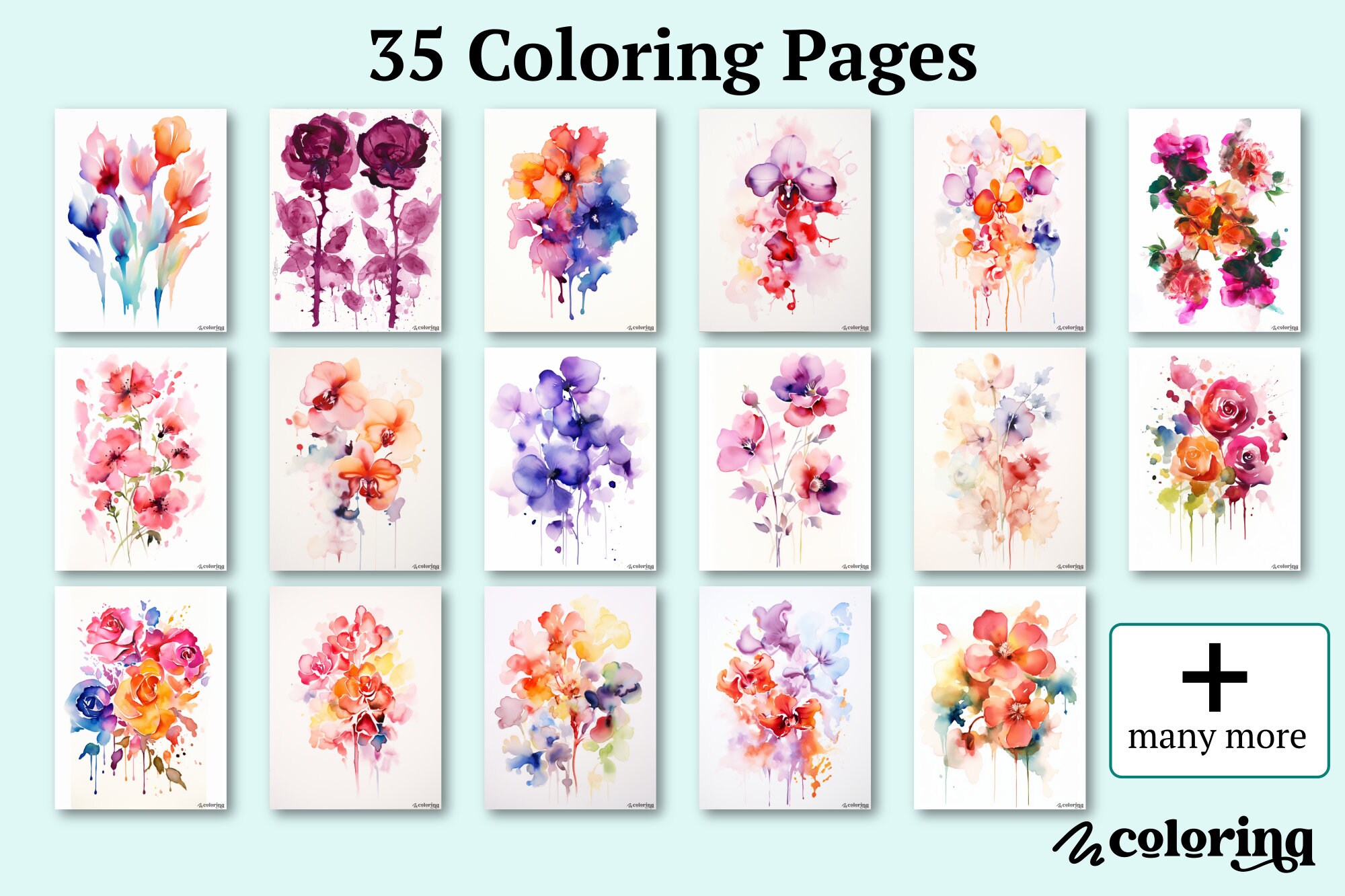 Blossom Reversed 35 Coloring Pages: Adult Coloring Book || Reverse ...