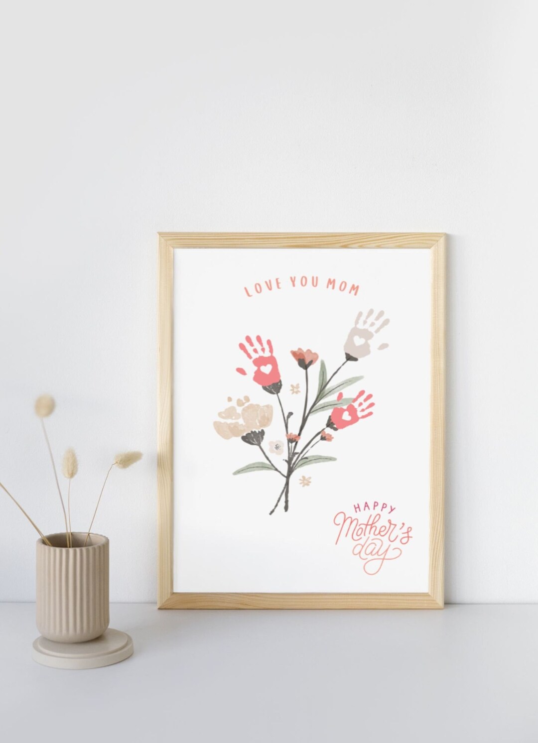 Mothers Day Handprint Flower Bouquet, Digital Printable File, Gifts for ...