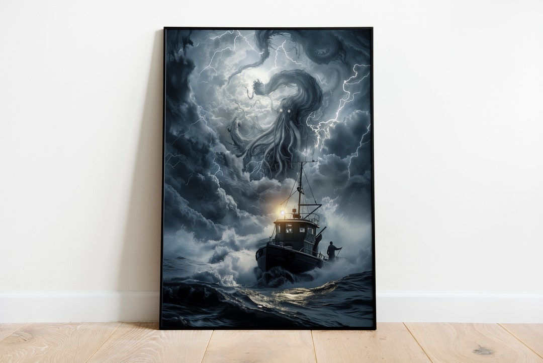 Cthulhu 'nautical Nightmare' Art Print Home Decor Lovecraft Wall Art ...