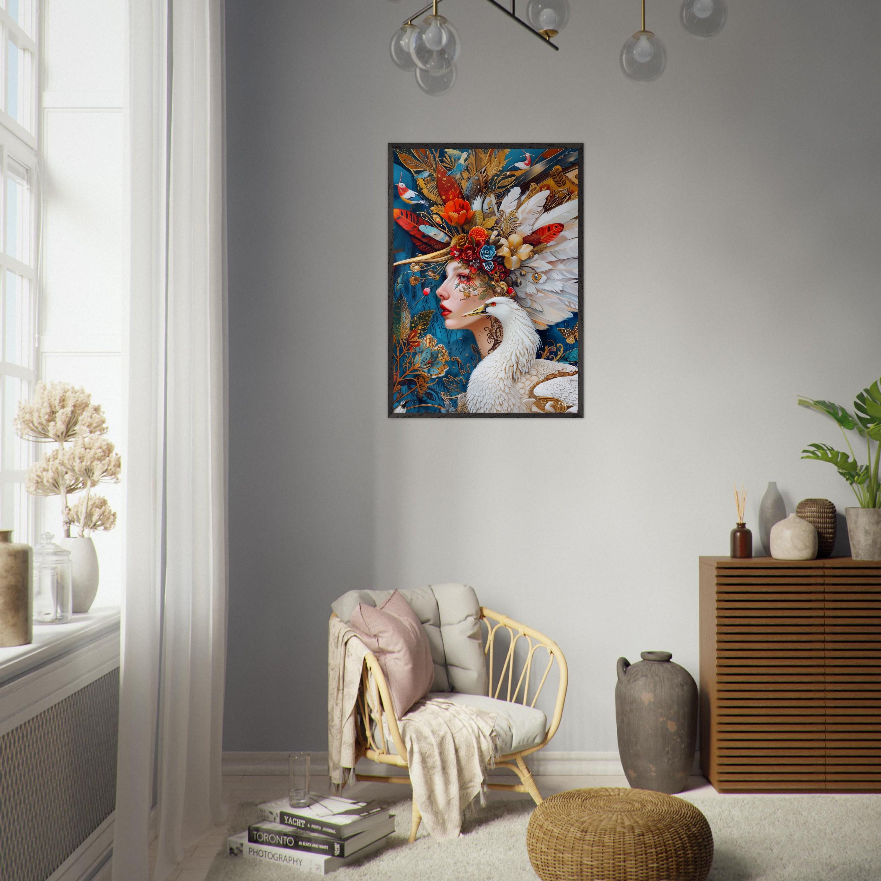 Unreal Portrait 'avian Empress' Art Print Home Decor Wall Art for ...