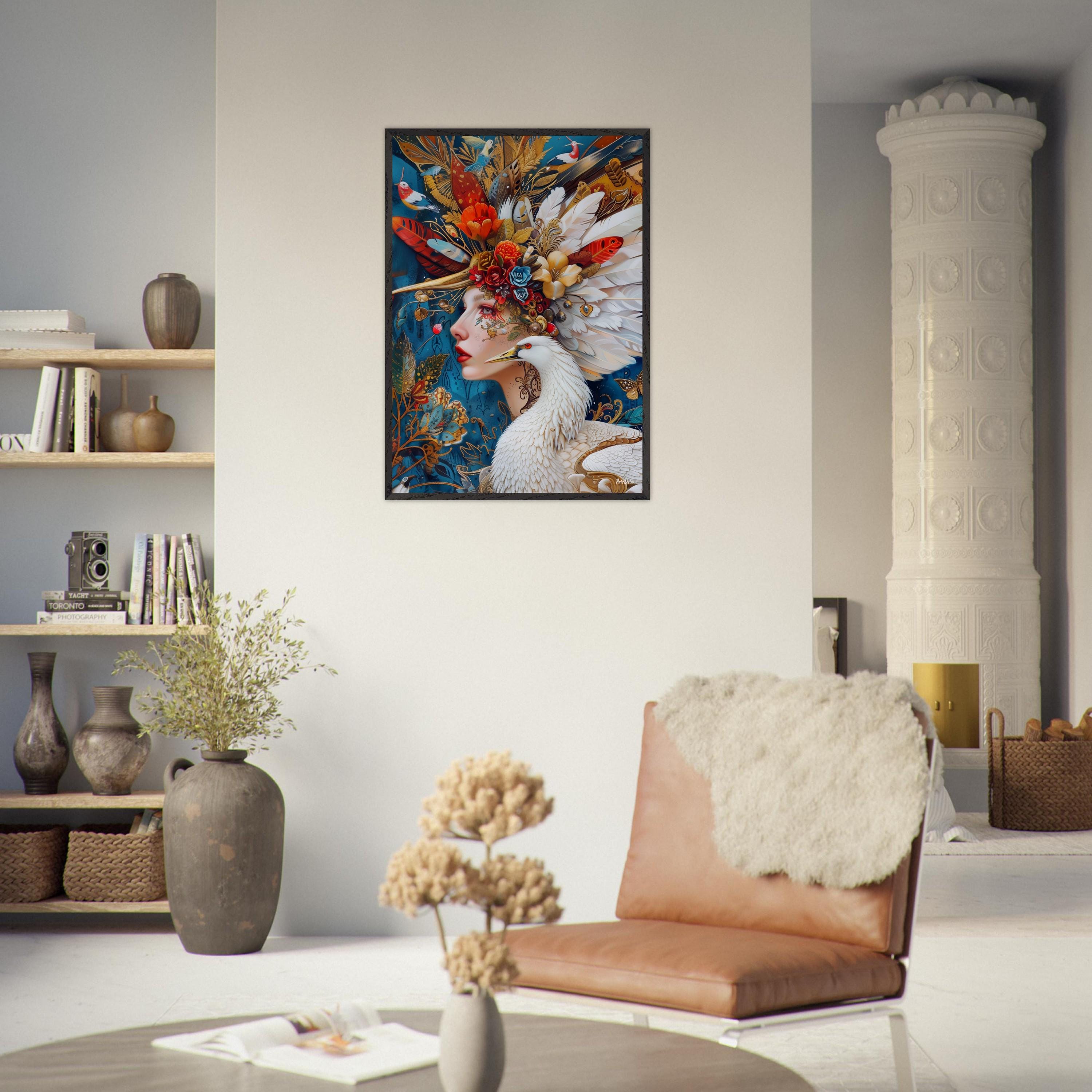 Unreal Portrait 'avian Empress' Art Print Home Decor Wall Art for ...