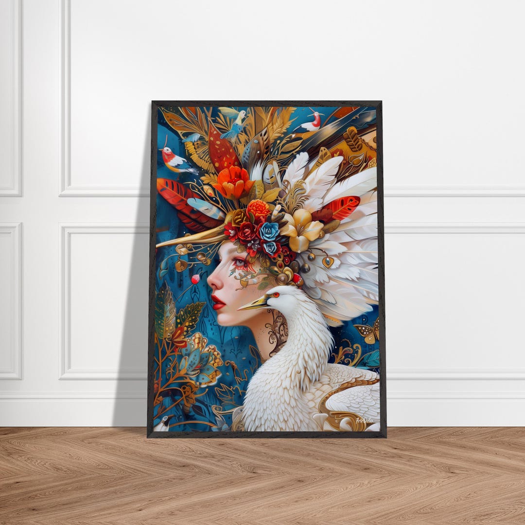 Unreal Portrait 'avian Empress' Art Print Home Decor Wall Art for ...