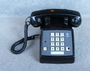 Vintage AT&T Tabletop Push Button Phone 2500 MMGJ Black - Etsy