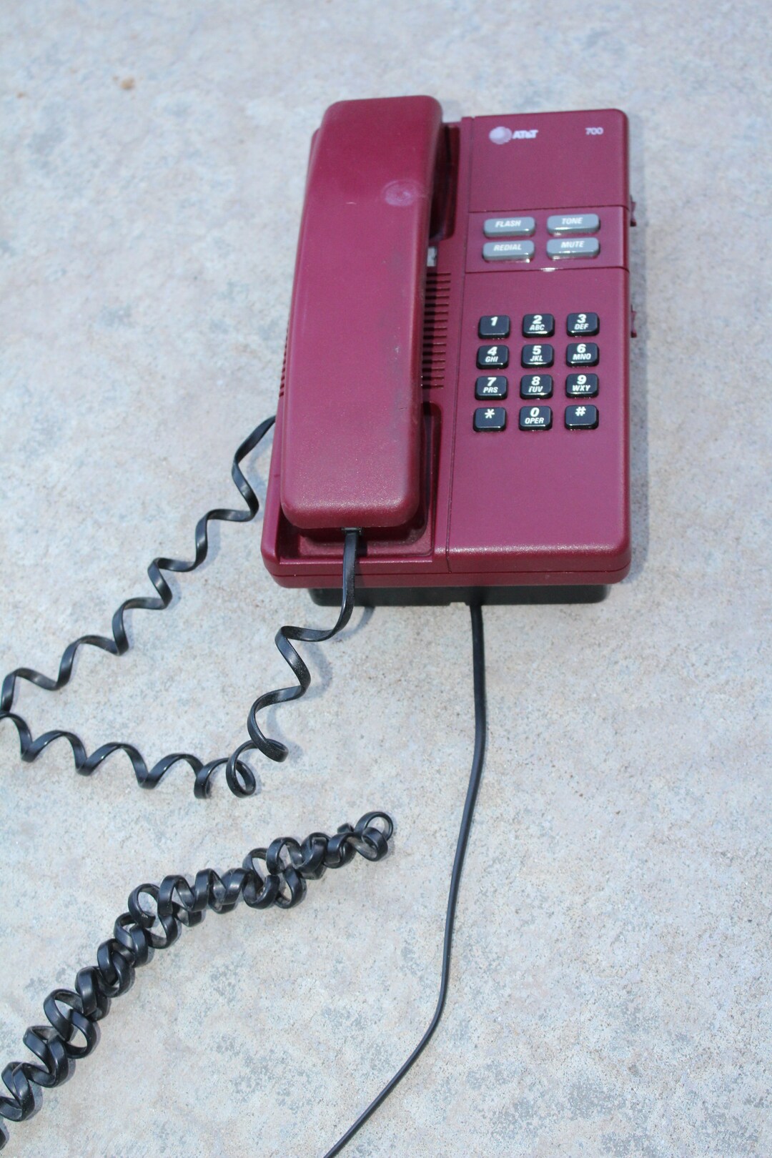 Vintage PUSH BUTTON Burgundy TELEPHONE - Etsy