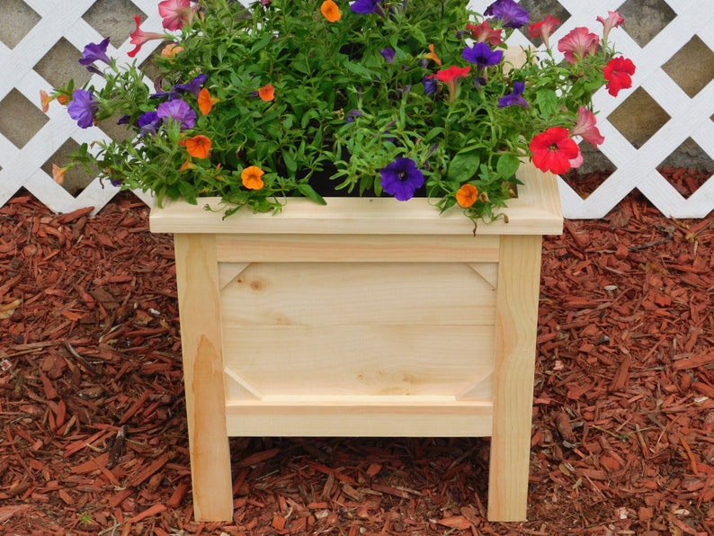 Solid Natural White Pine Planter Box Quality Built Bottom Slot for ...