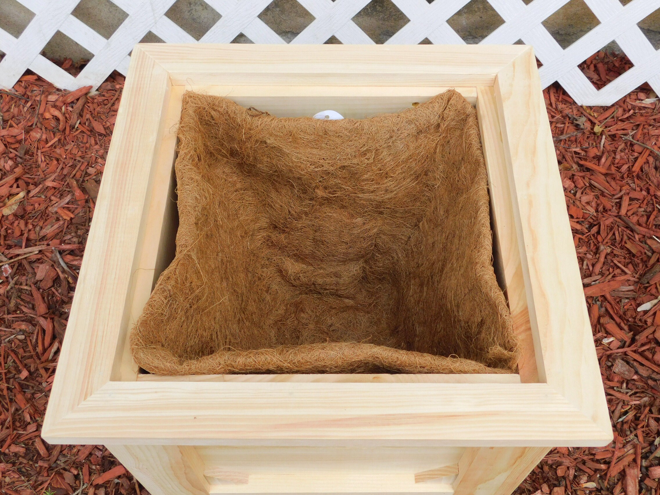Solid Natural White Pine Planter Box Quality Built Bottom Slot for ...