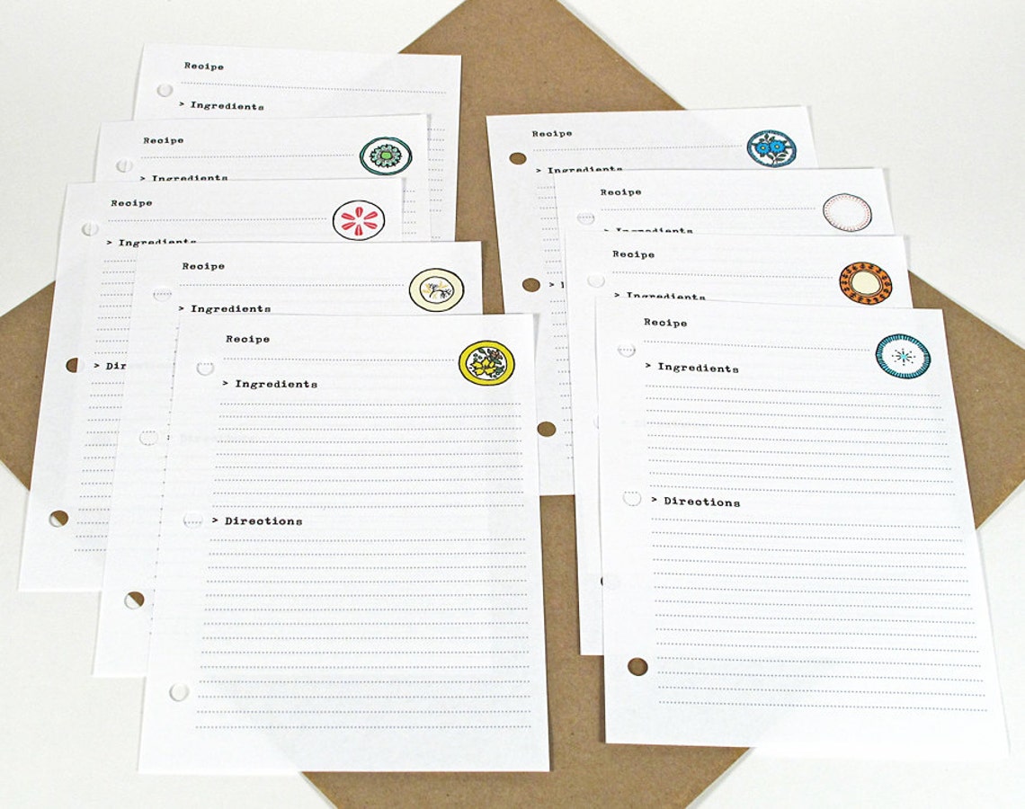 Instant Download: 5x7 Inch Recipe Book Printable .pdf File | Etsy