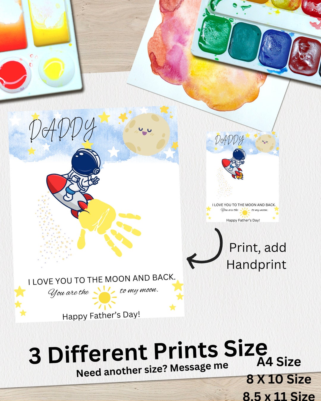 I Love You to the Moon, Handprint Art for Kids, Sentimental Gift Ideas ...