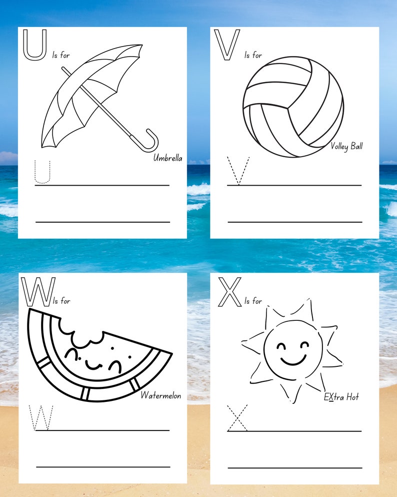 ABC Summer Coloring Book, ABC Coloring Activity, ABC Coloring Book ...