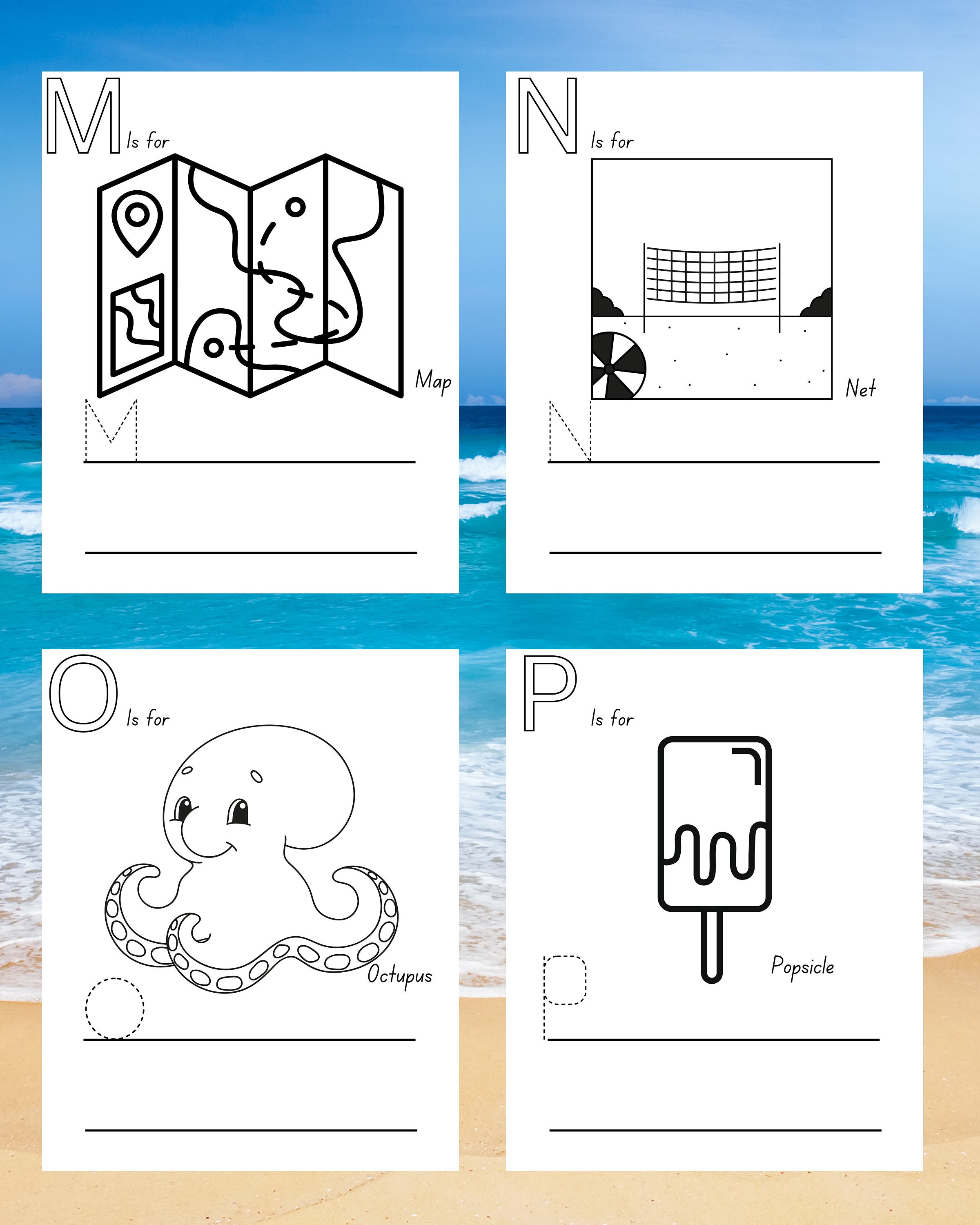 ABC Summer Coloring Book, ABC Coloring Activity, ABC Coloring Book ...