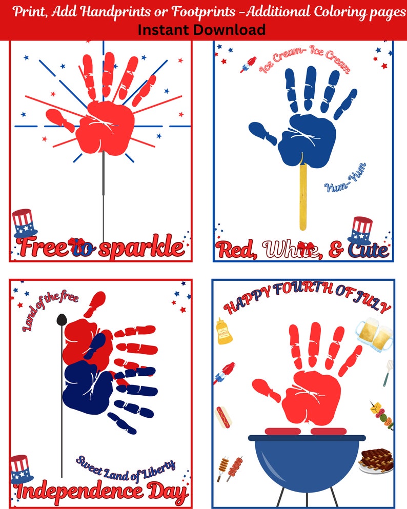 4th July Firecrackers, Footprint Handprint Art Craft, First ...