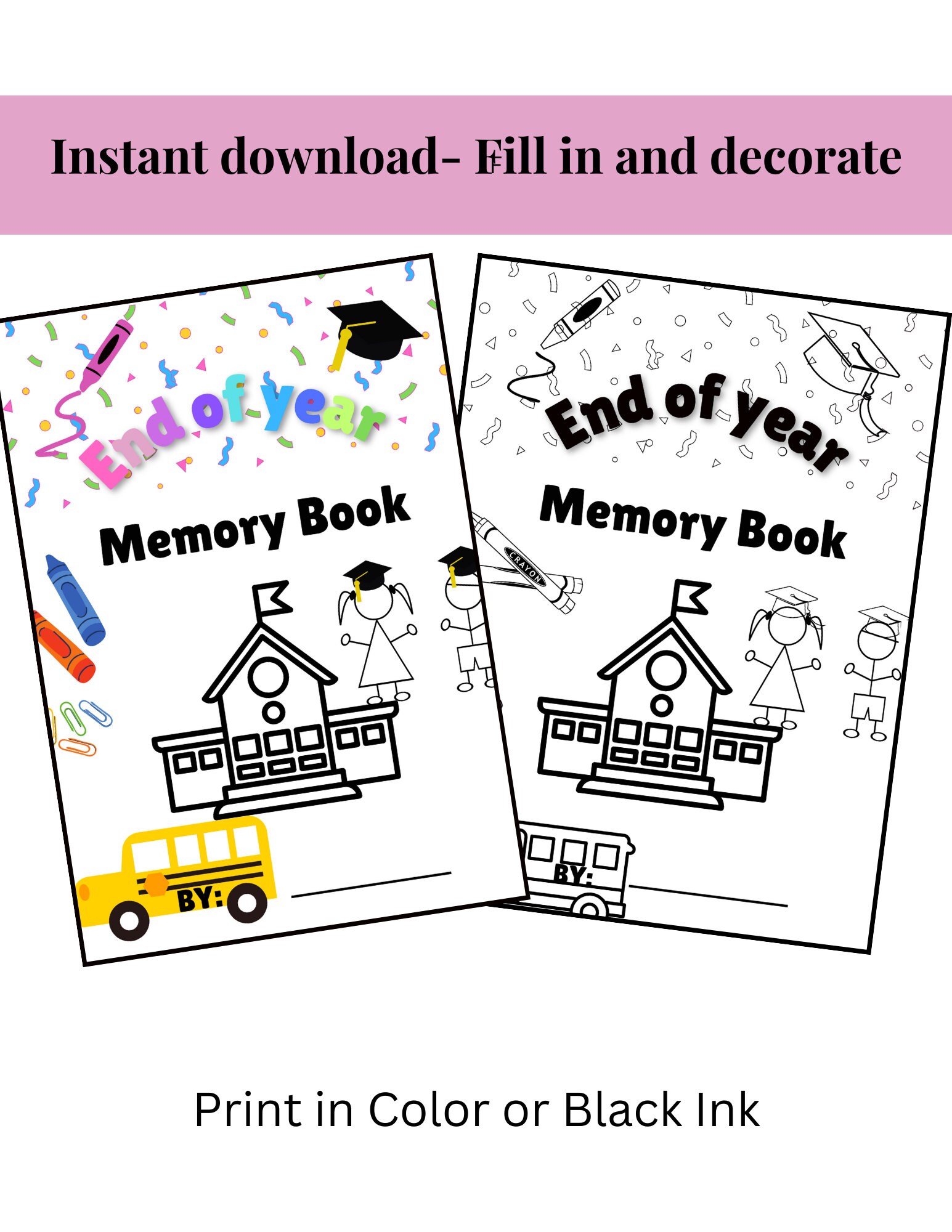 End of Year Memory Book, End of the Year, Kindergarten Memory Book, All ...