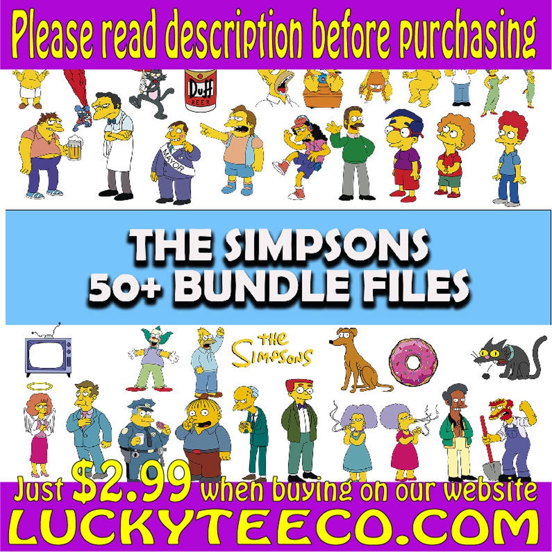 Simpsons Clipart Png Bundle, Bart Simpson PNG, Simpsons PNG Bundle, Simpsons Birthday Printable ...