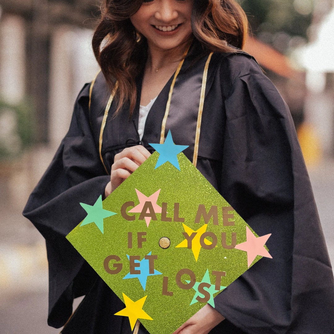 Call Me If You Get Lost Grad Cap 3D Topper Cardstock Graduation Cap ...