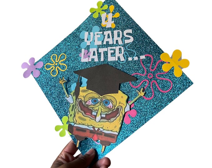 Spongebob Inspired Under the Sea Grad Cap Topper Cardstock Graduation ...