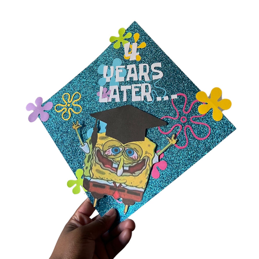 Spongebob Inspired Under the Sea Grad Cap Topper Cardstock Graduation ...