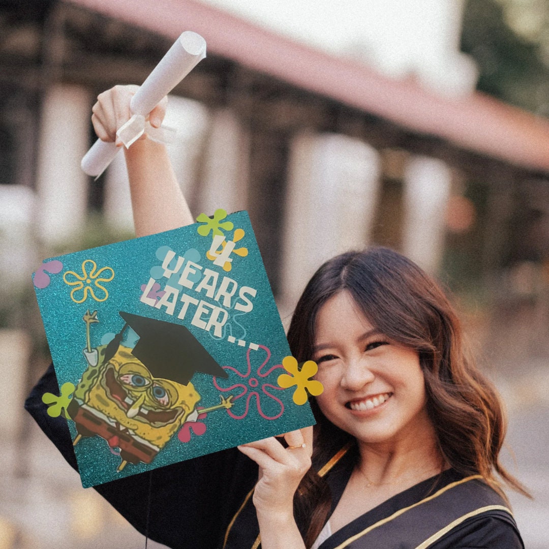 Spongebob Inspired Under the Sea Grad Cap Topper Cardstock Graduation ...