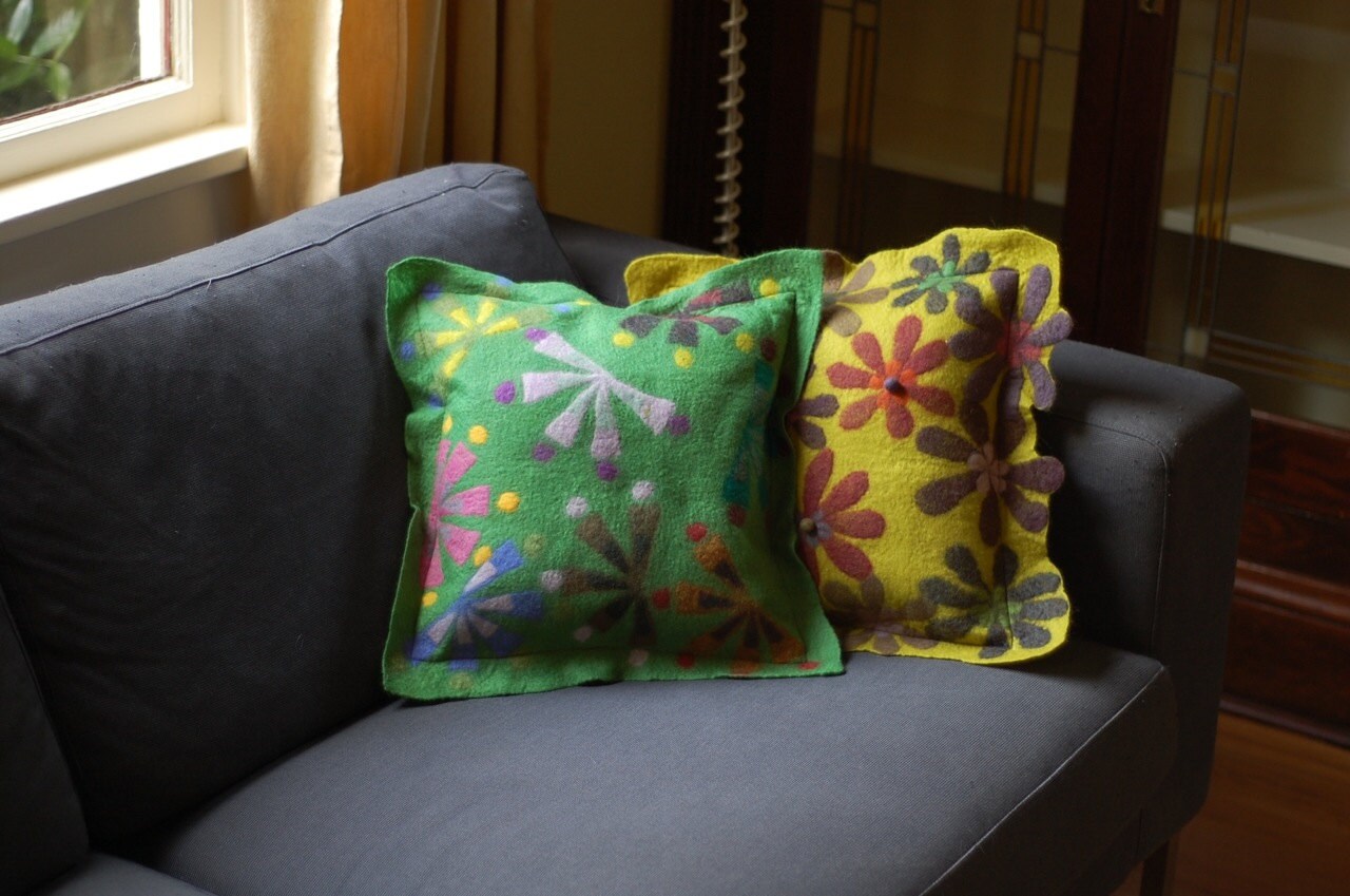 Green Fan Pillow - Etsy