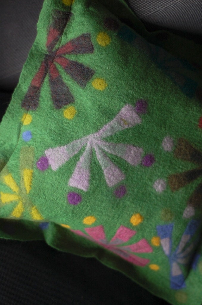 Green Fan Pillow - Etsy