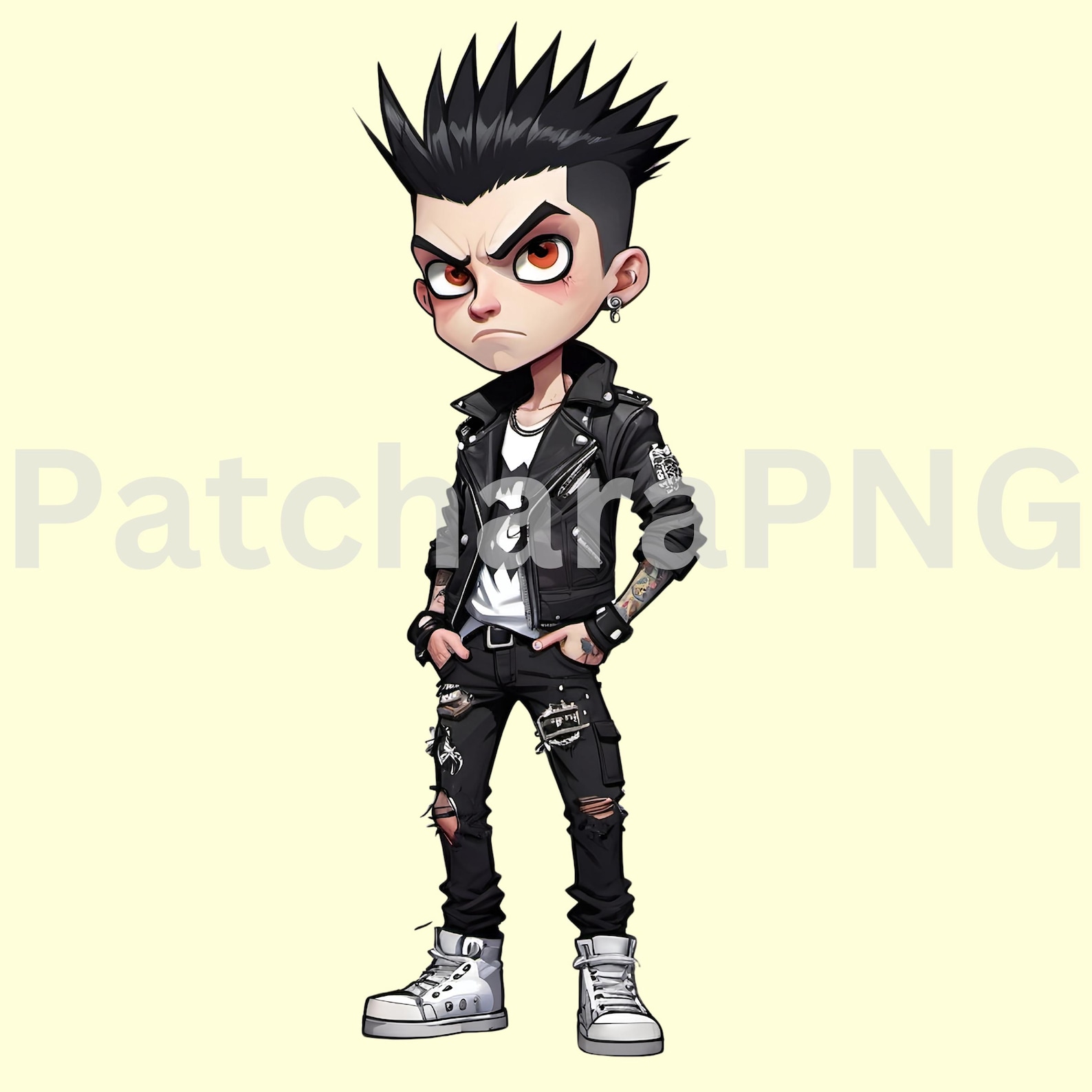 Edgy Punk Rock Character PNG | Alternative Punk Clipart | Digital Punk ...