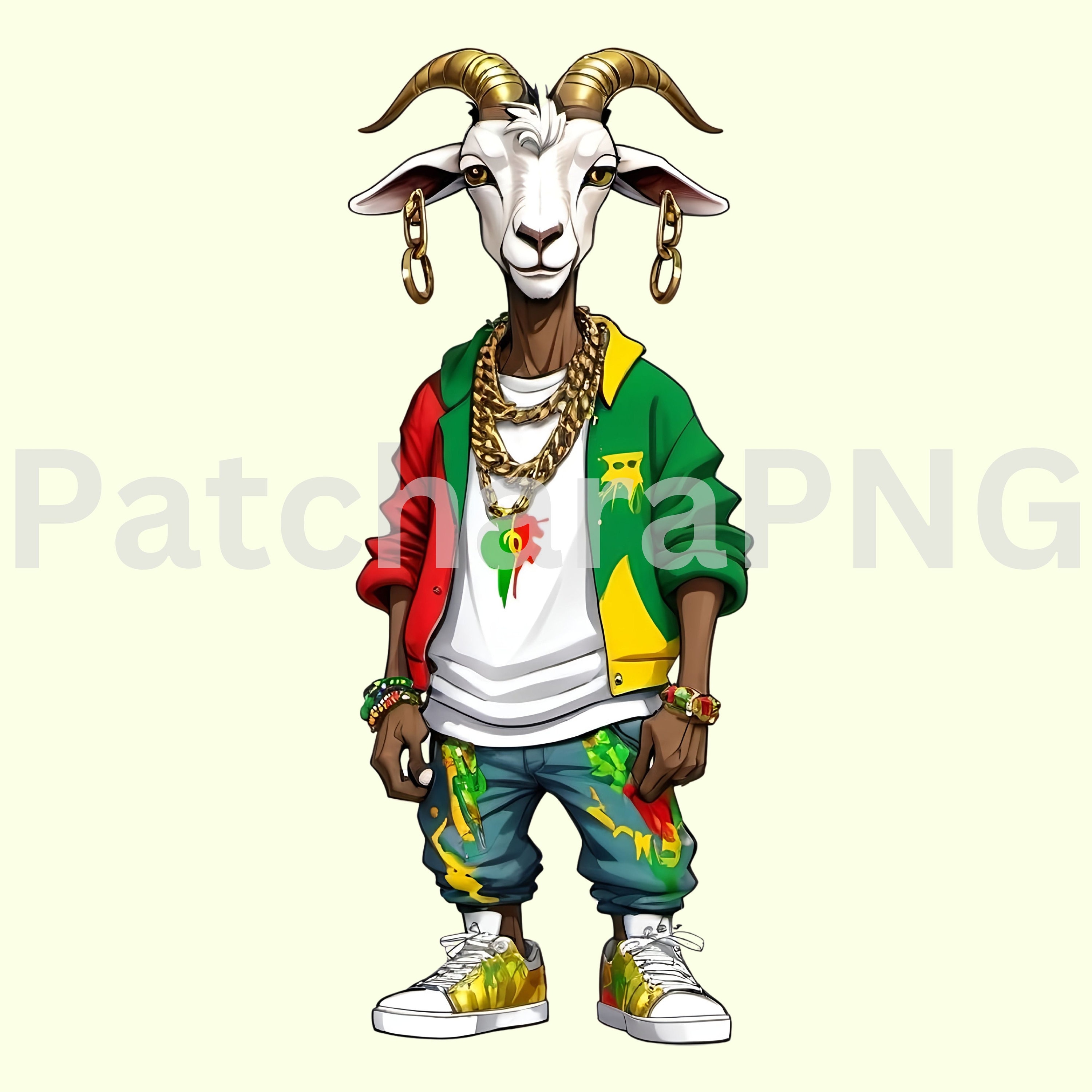 Rasta Goat Cartoon Graffiti Art Vibrant Jamaican Hip-hop Goat Character ...