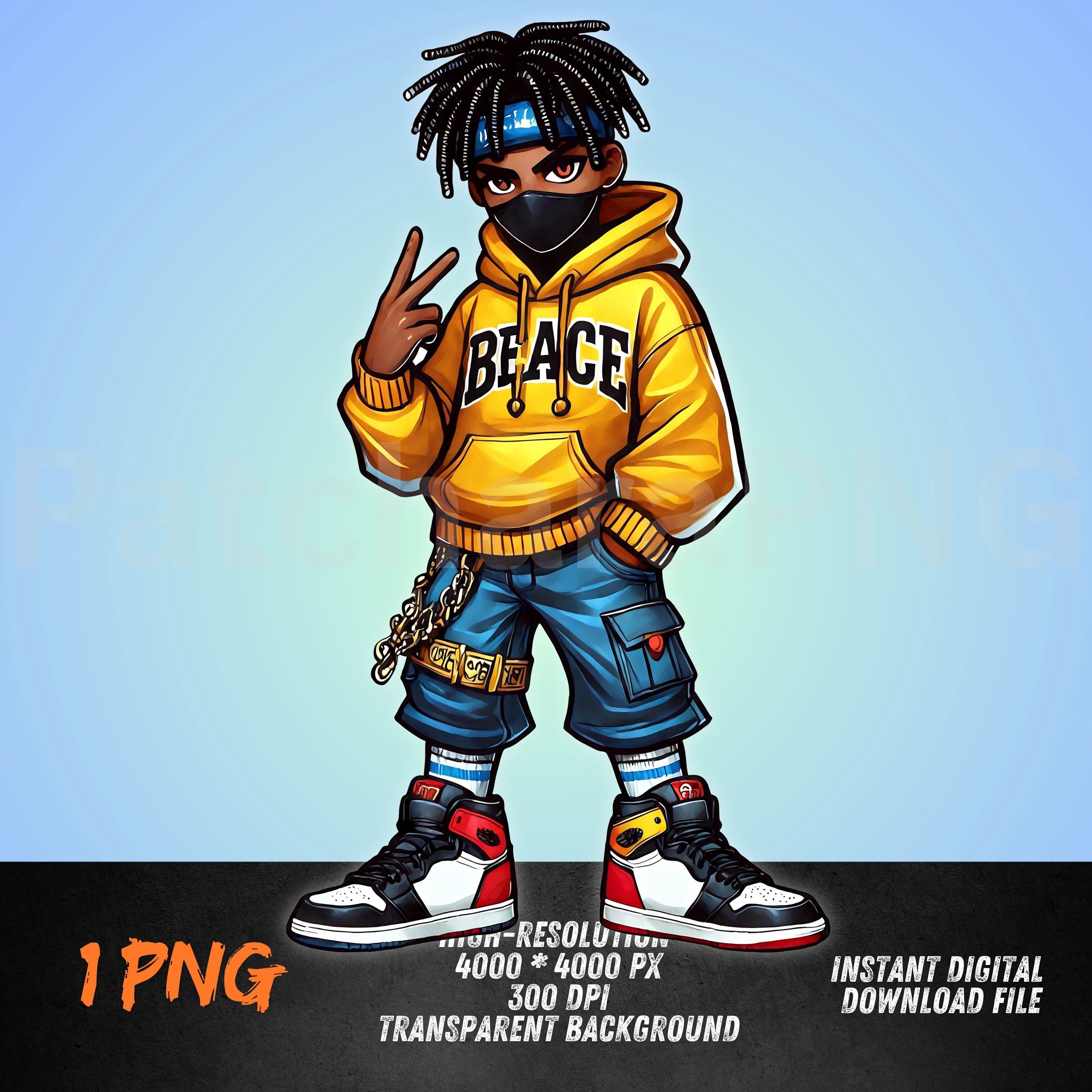 Streetwear Dreadlock Character PNG | Hip-hop Digital Art Download ...
