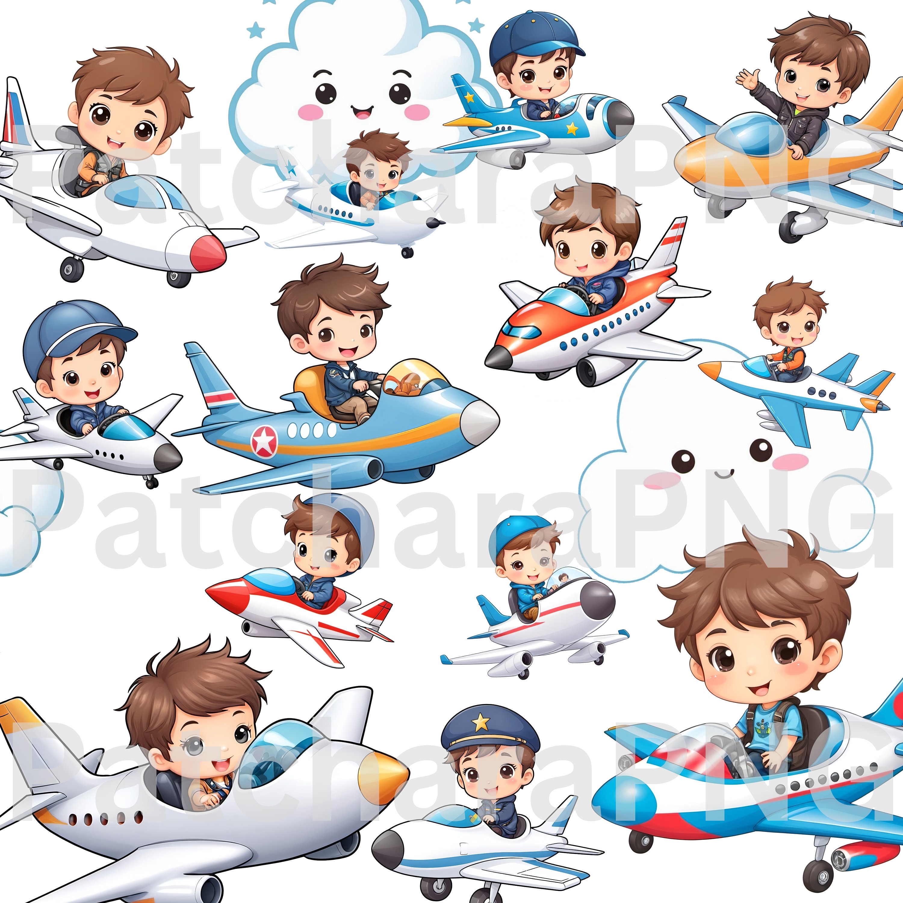 Clipart Airplanes Pilots Air Transport Travel Aviator Party Pilot Boy ...