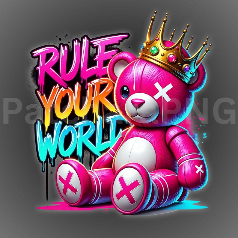 Graffiti Teddy Bear PNG | Urban Street Art Clipart | Rule Your World ...