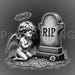 Sad Angel Grave PNG | RIP Tombstone Clipart With Praying Angel | Grief ...