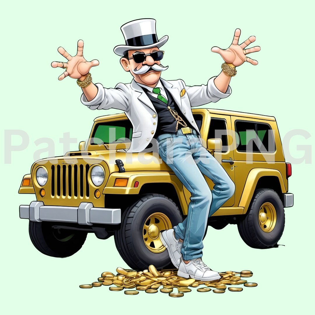 Mogul Monopoly With Jeep Cartoon Clipart Jeep Graffiti Art Colorful ...