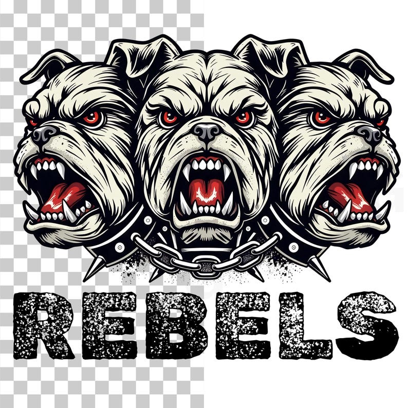 Cerberus Bulldog PNG | Aggressive Bulldog Clipart for Sublimation ...