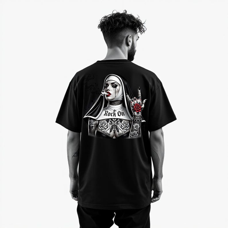 Gothic Nun PNG Rock on Tattoo Dark Aesthetic Clipart for T Shirt Design ...