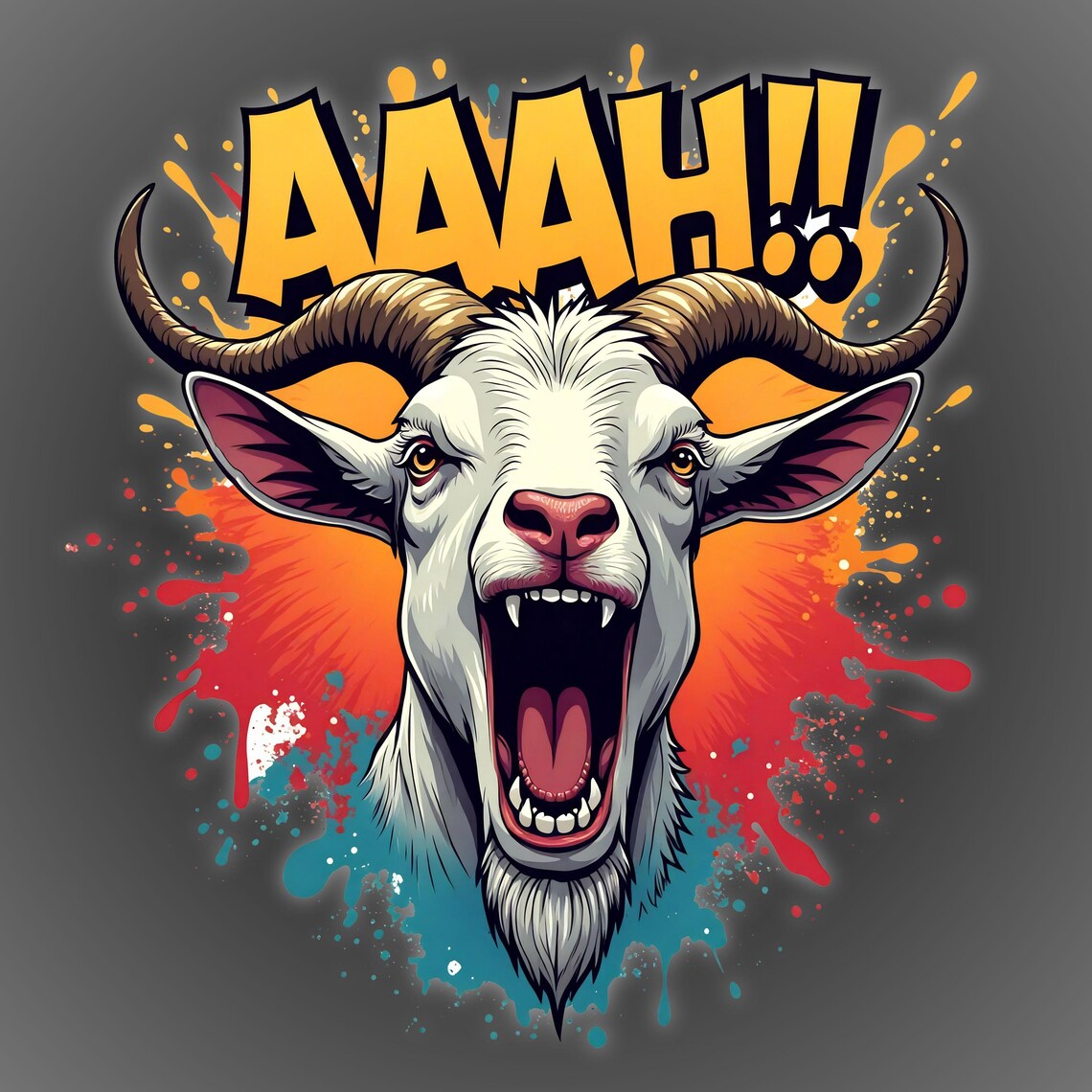 Alpha Goat PNG | Screaming Goat Clipart | Bold Animal Streetwear Design ...
