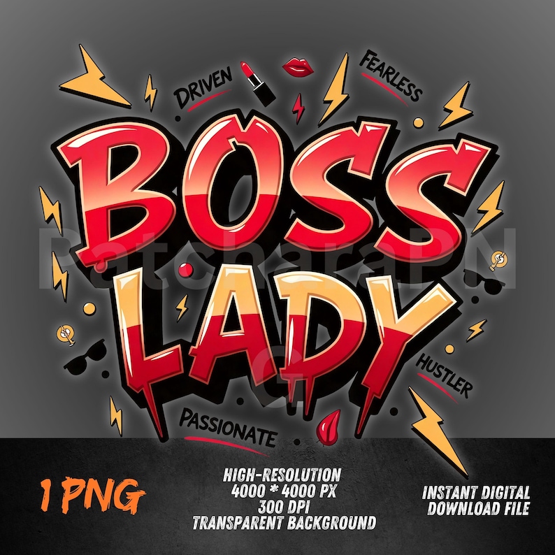 Boss Lady PNG | Graffiti Female Hustle Quote Clipart | Urban Girl Power ...