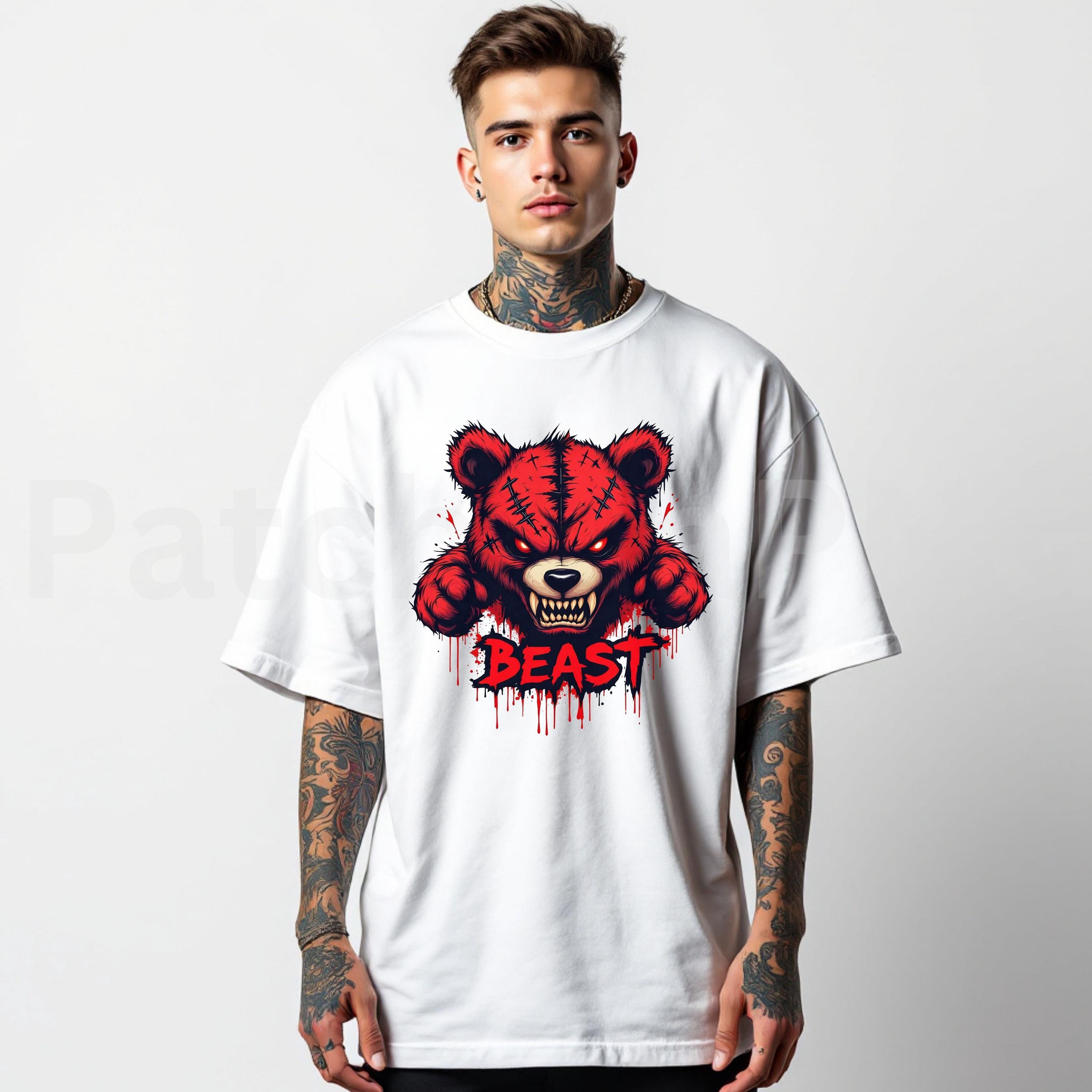 Beast Bear PNG | Red Aggressive Bear Clipart | Fierce Animal Graffiti ...