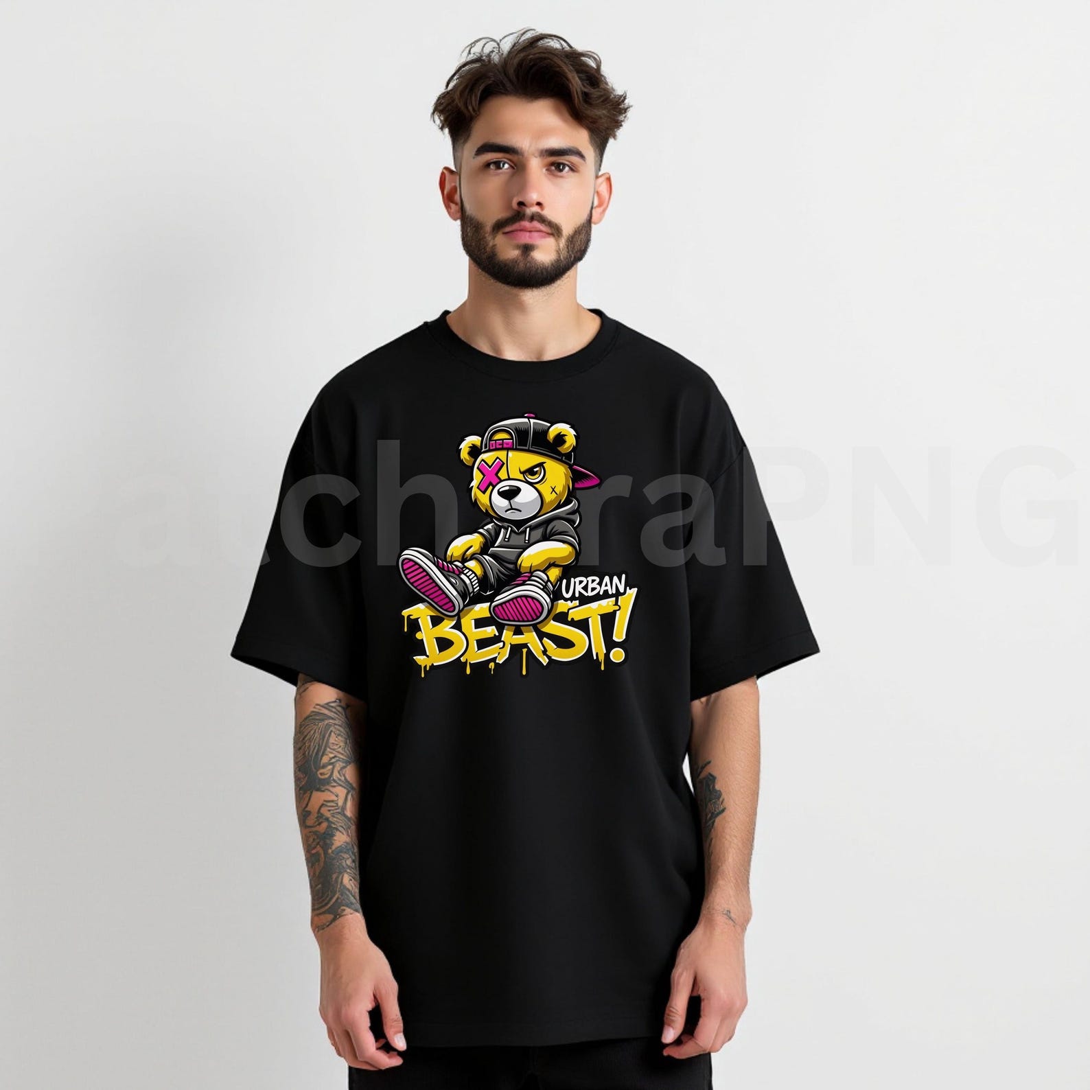 Urban Beast Bear PNG | Gangsta Teddy Clipart in Hoodie & Sneakers | Hip ...