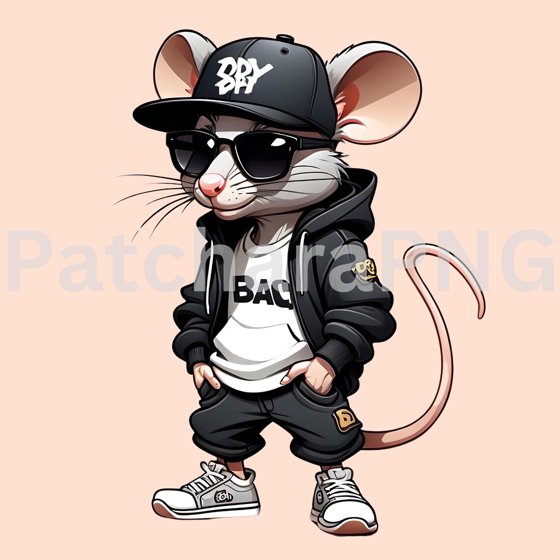 Cool Mouse PNG | Hip Hop Mouse Clipart in Hoodie and Cap | Urban Street ...