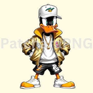 Hip-hop Duck Cartoon Graffiti Art, Digital Download PNG, JPEG Celebrate ...