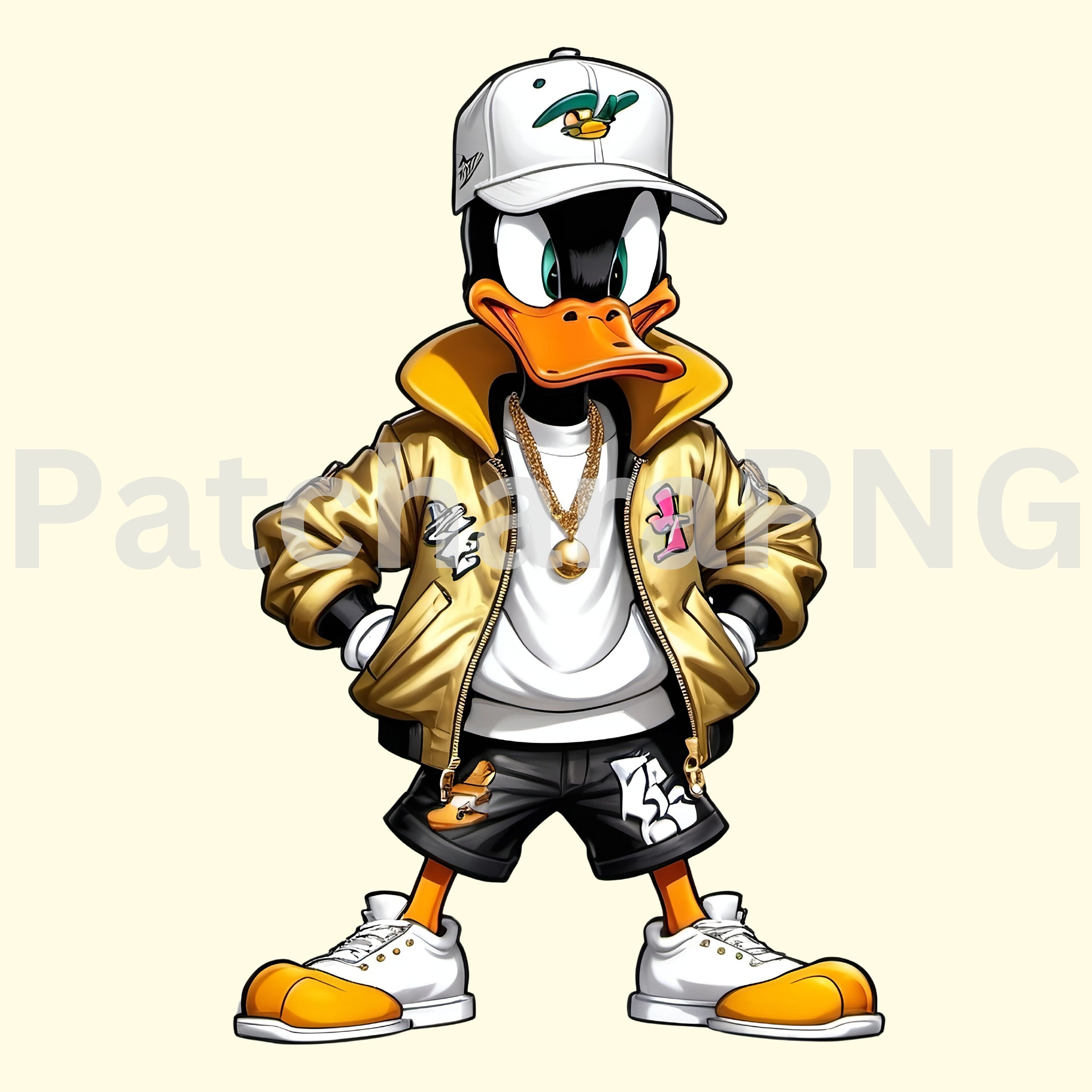 Hip-hop Duck Cartoon Graffiti Art, Digital Download PNG, JPEG Celebrate ...