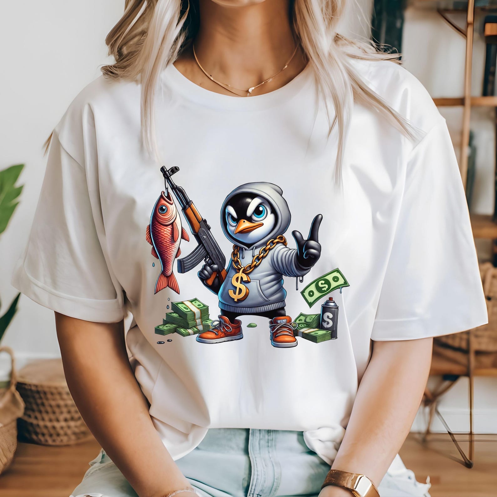 Gangsta Penguin PNG | Funny Streetwear Clipart for Sublimation & DTF ...