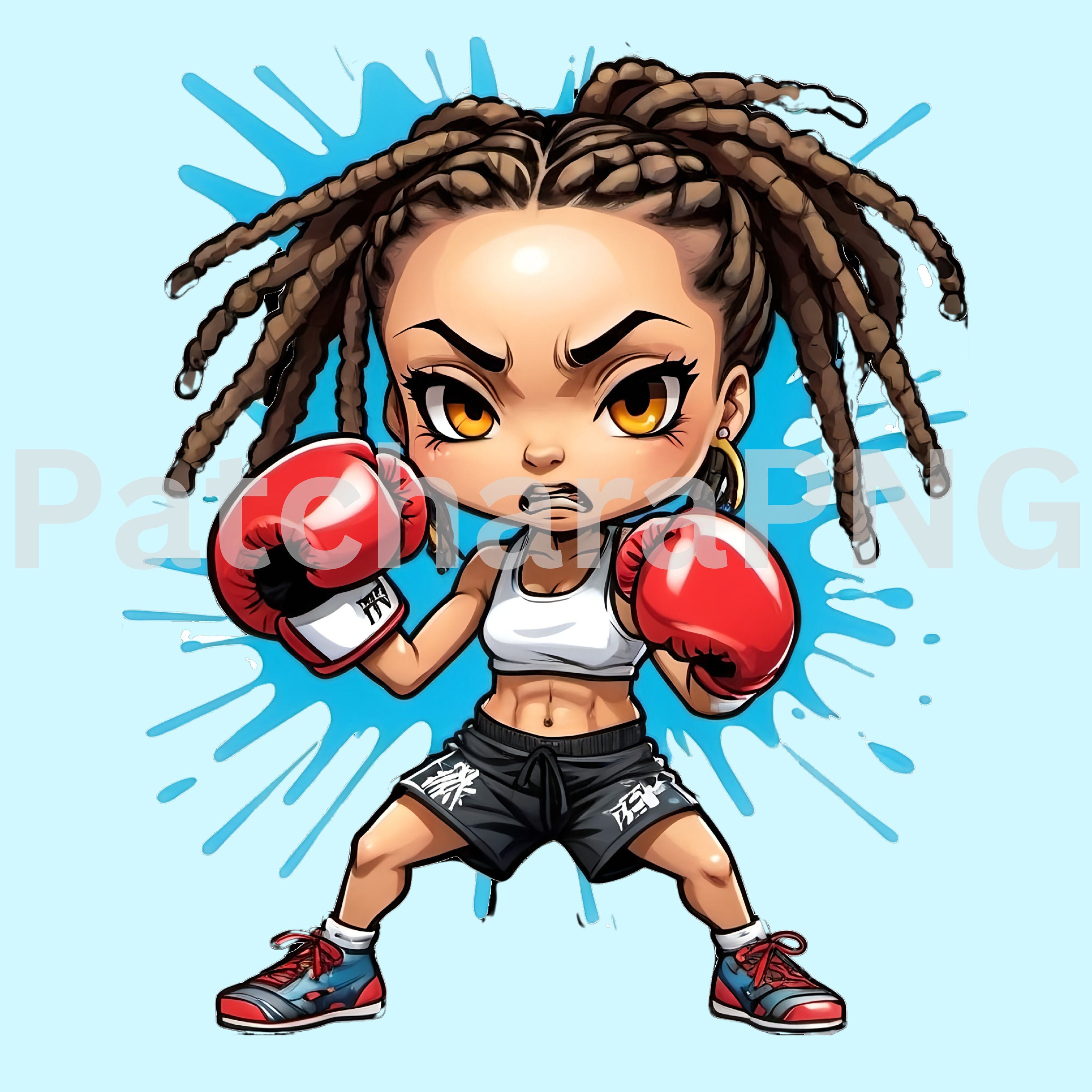 Woman With Dreadlocks Boxer Graffiti Art PNG , Boxer ,woman, Spray Bomb ...