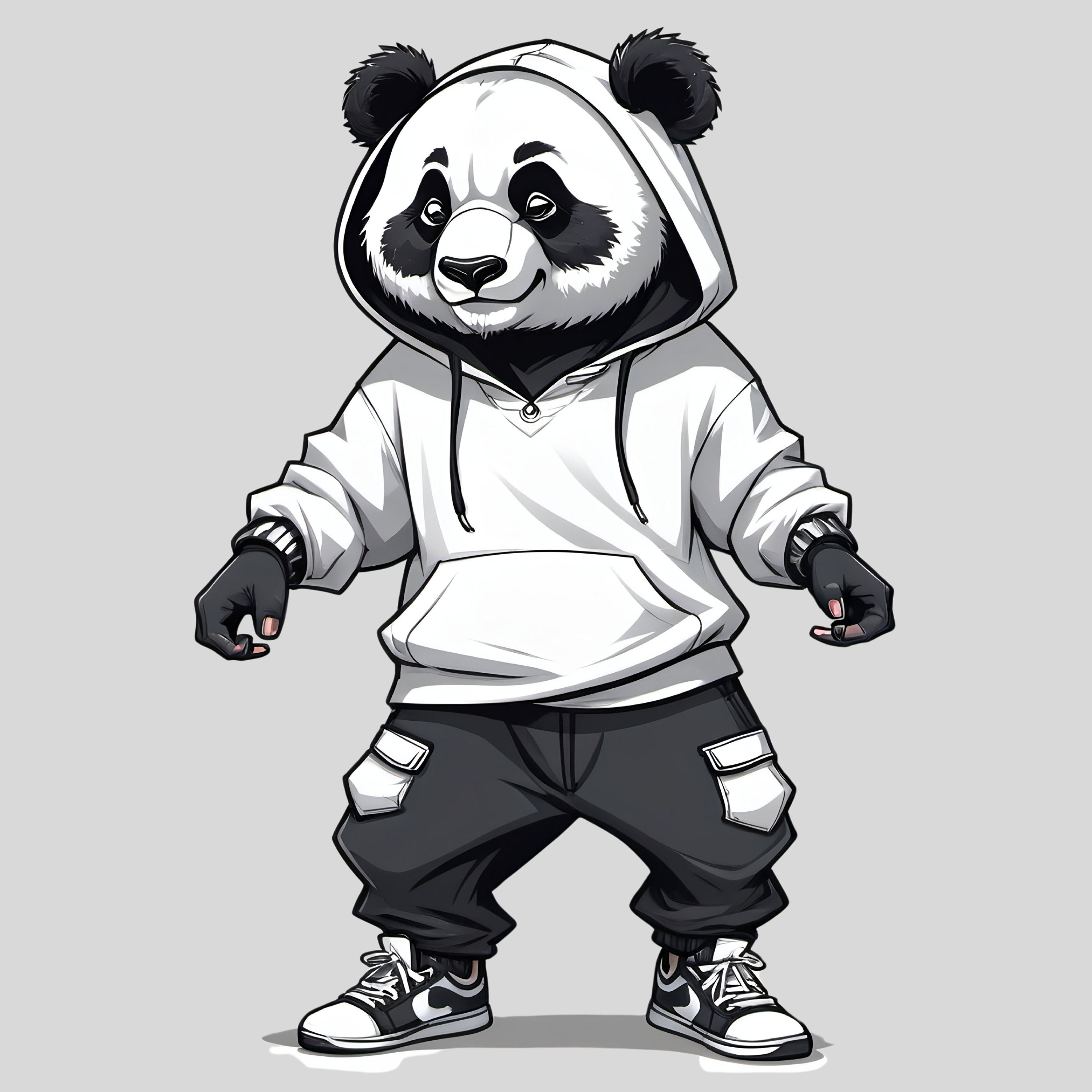 Cool & Funky Hip-hop Panda Character Clip Art PNG With Transparent ...