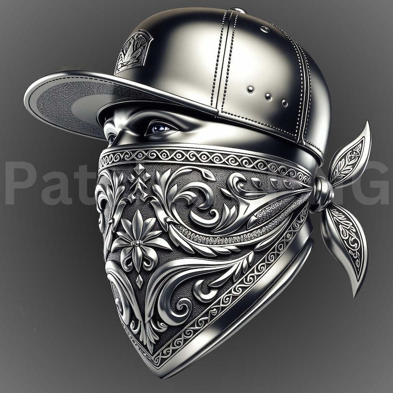 Metal Gangster Mask PNG | Urban Hip-hop Skull Graffiti Art ...