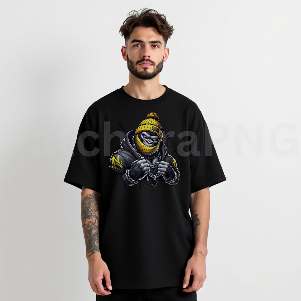 Urban Gorilla PNG | Buff Gorilla in Hoodie Clipart | Street Jungle King ...