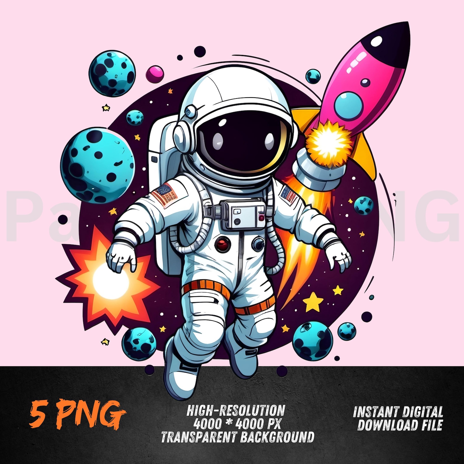 Colorful Hip-hop Astronaut PNG, Space Street Art Clipart, Neon ...